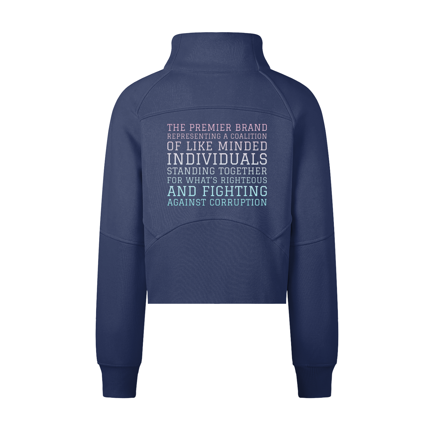 Gradient Logo “Statement” Crop Half-Zip Sweatshirt – Navy/Multi | Us ...